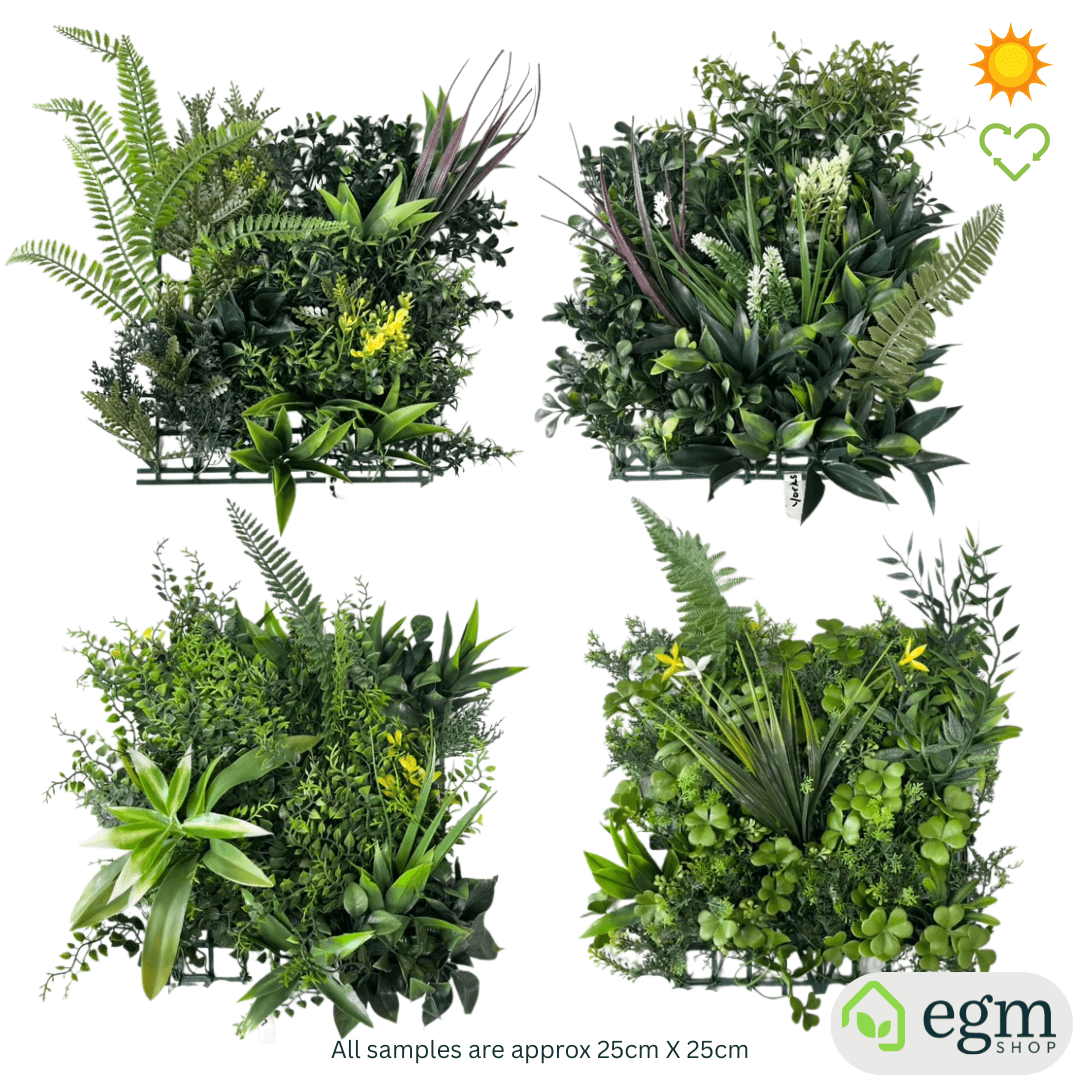 Small Samples of Artificial Wall Panels and grass panels with EGM